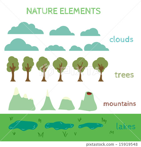 Nature Design elements. Build your own Landscape - Stock Illustration ...