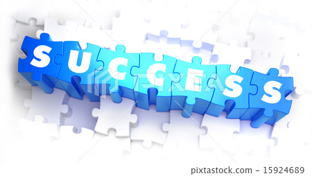 Success - White Word on Blue Puzzles. - Stock Illustration [15924689 ...