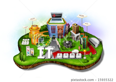 2.5D Theme Town 003[FUS015] - Stock Illustration [15935322] - PIXTA