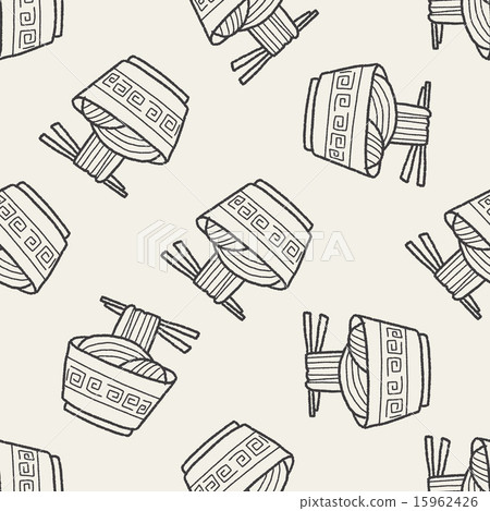 noodle doodle seamless pattern background - Stock Illustration ...