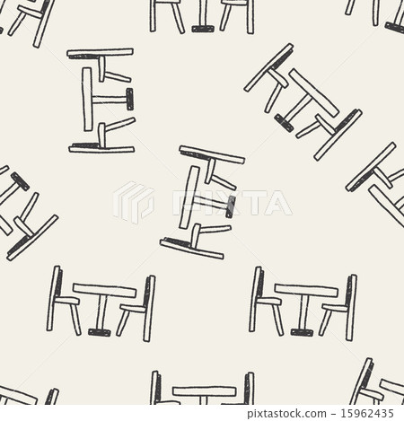 doodle table seamless pattern background - Stock Illustration [15962435 ...