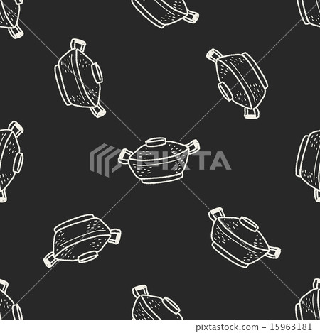 pan doodle seamless pattern background - Stock Illustration [15963181 ...