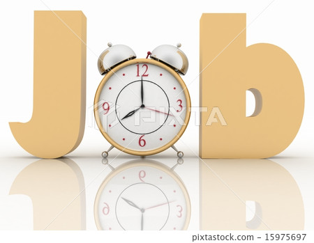 Alarm clock in the word job - Stock Illustration [15975697] - PIXTA