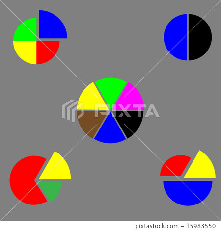 Set of pie chart color flat - Stock Illustration [15983550] - PIXTA