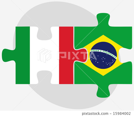 Italy and Brazil Flags in puzzle-插圖素材 [15984002] - PIXTA圖庫