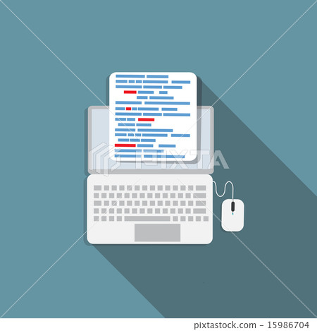 Programming Coding Concept Flat Background... - Stock Illustration [15986704] - PIXTA