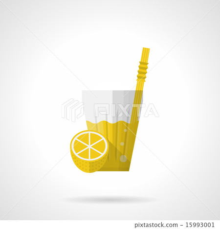 Lemonade flat color vector icon - Stock Illustration [15993001] - PIXTA