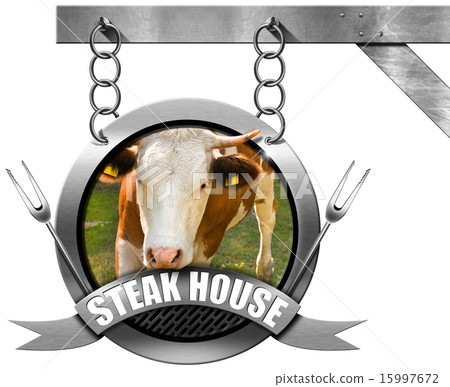 Steak House - Metal Sign with Chain - Stock Illustration [15997672] - PIXTA