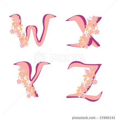 spring alphabet with flowers letters W,X,Y,Z - Stock Illustration ...