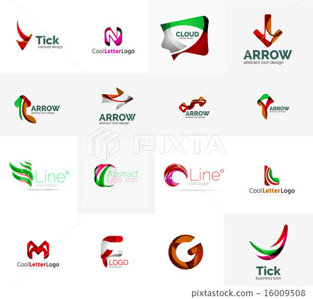 Set of universal company logo ideas, business... - Stock Illustration ...