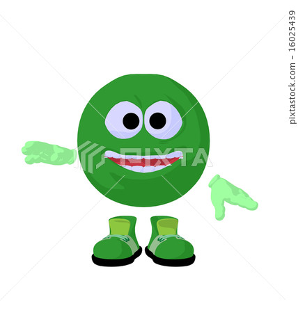Cute Green Emoticon Art Illustration - Stock Illustration [16025439 ...