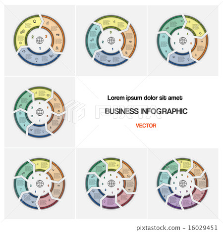 Set, vector illustration ring chart template - Stock Illustration ...