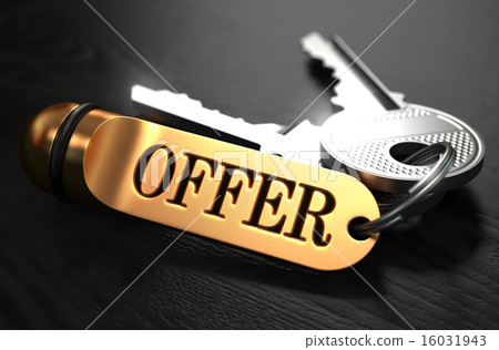 Keys with Word Offer on Golden Label. - Stock Illustration [16031943 ...
