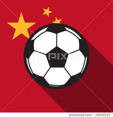 football icon with China flag background - Stock Illustration [16038533 ...