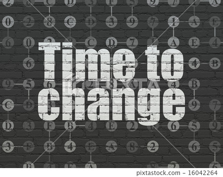Timeline concept: Time to Change on wall... - Stock Illustration ...