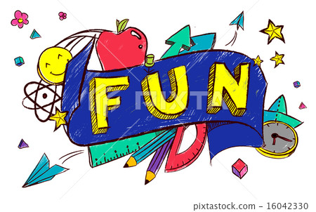 Fun Joy Smiley Stationery Education Concept - Stock Illustration ...