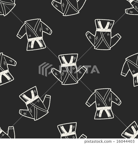 karate doodle seamless pattern background - Stock Illustration ...
