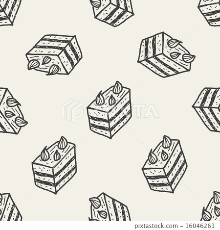 doodle cake seamless pattern background - Stock Illustration [16046261 ...