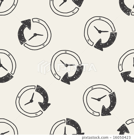 time doodle seamless pattern background - Stock Illustration [16050423 ...