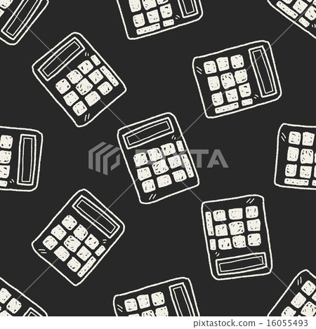 Doodle Calculator seamless pattern background - Stock Illustration ...