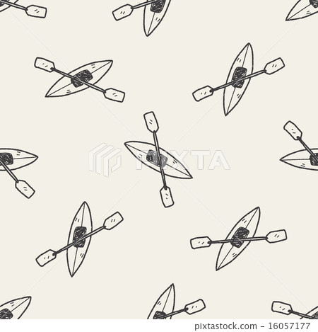 canoe doodle seamless pattern background - Stock Illustration [16057177 ...