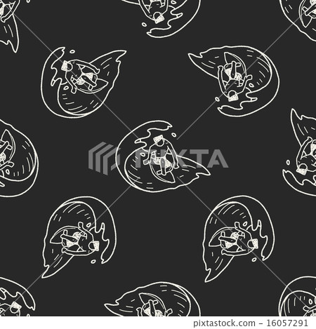 Doodle Surf seamless pattern background - Stock Illustration [16057291 ...