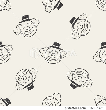 doodle clown seamless pattern background - Stock Illustration [16062375 ...