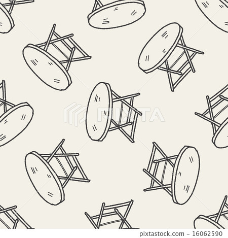 table doodle seamless pattern background - Stock Illustration [16062590 ...