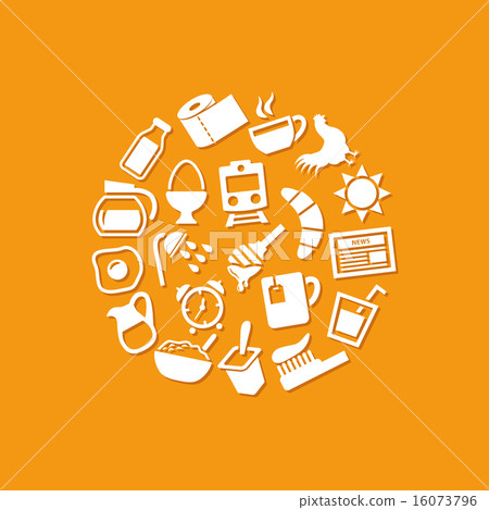 morning icons in circle - Stock Illustration [16073796] - PIXTA
