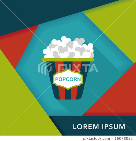 Popcorn flat icon with long shadow,eps10 - Stock Illustration [16078083 ...