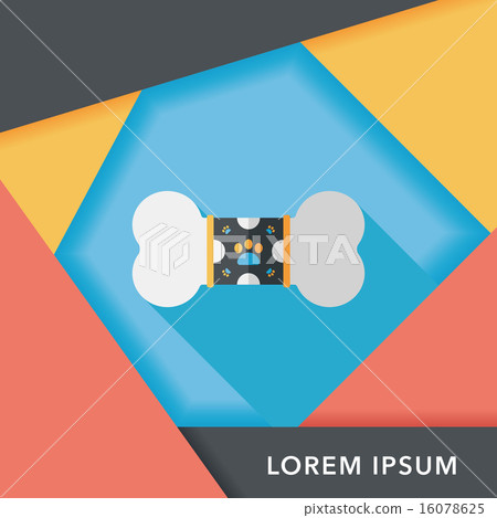 pet bone flat icon with long shadow,eps10 - Stock Illustration ...