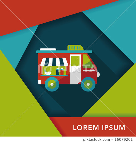 Transportation vendor carts flat icon with long... - Stock Illustration ...