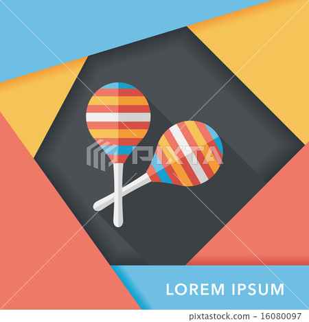 wooden rattle flat icon with long shadow,eps10 - Stock Illustration ...