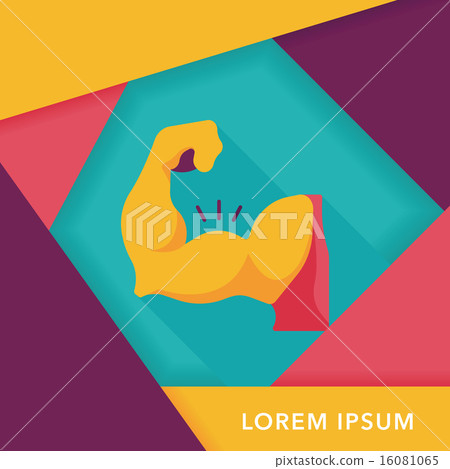 muscle man flat icon with long shadow,eps10 - Stock Illustration ...