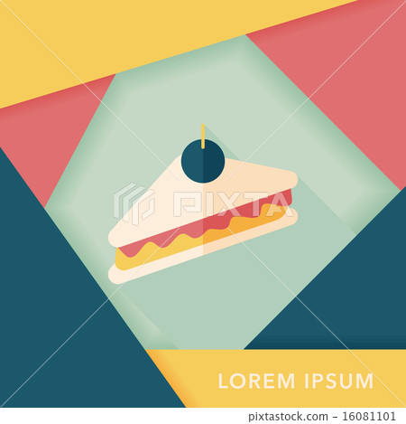 sandwich flat icon with long shadow,eps10 - Stock Illustration ...