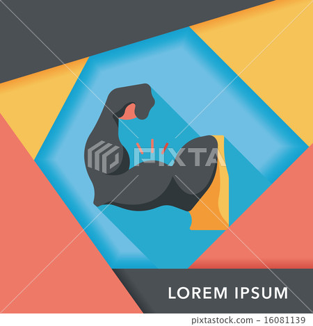 muscle man flat icon with long shadow,eps10 - Stock Illustration ...