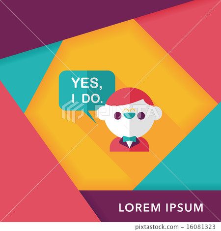 wedding yes i do words from groom flat icon... - Stock Illustration ...