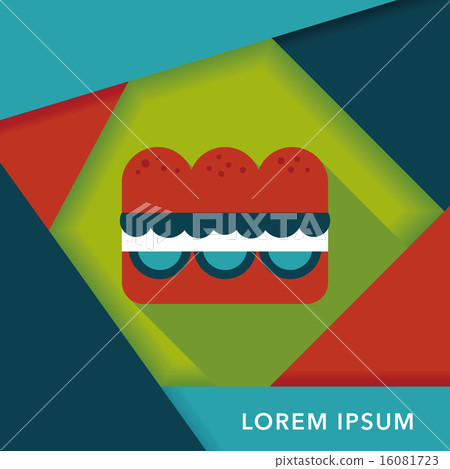 sandwich flat icon with long shadow,eps10 - Stock Illustration ...