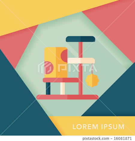 Pet cat tree flat icon with long shadow,eps10 - Stock Illustration ...