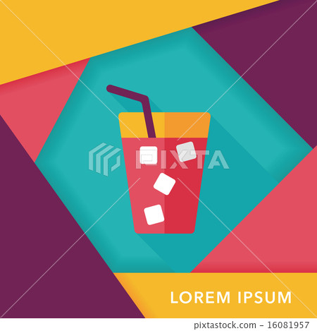 soda drink flat icon with long shadow,eps10 - Stock Illustration ...