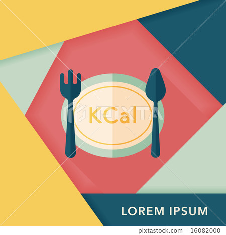 calories diet flat icon with long shadow,eps10 - Stock Illustration ...