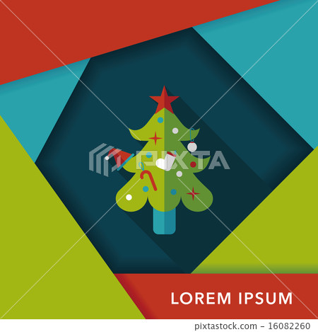 Christmas tree flat icon with long shadow,eps10 - Stock Illustration ...