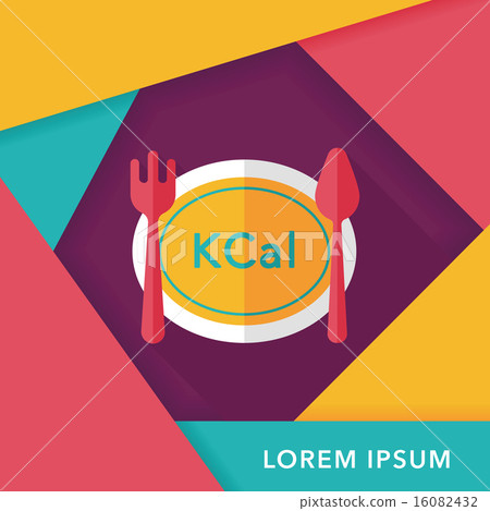 calories diet flat icon with long shadow,eps10 - Stock Illustration ...