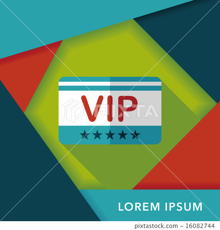 shopping vip card flat icon with long shadow,eps10 - Stock Illustration ...