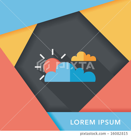 Sun and Cloud flat icon with long shadow,eps10 - Stock Illustration ...