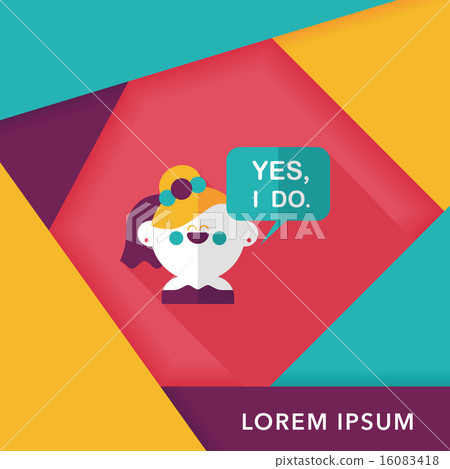 wedding yes i do words from bride flat icon... - Stock Illustration ...