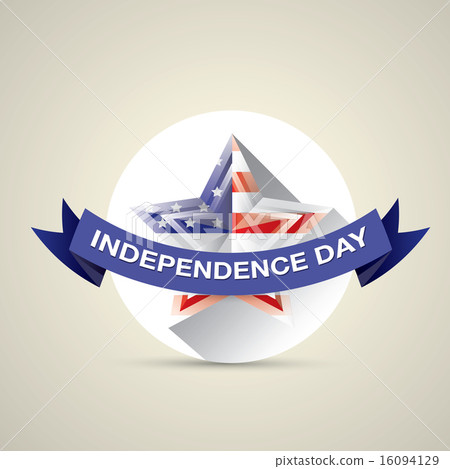 Independence Day with star in national flag colors - Stock Illustration ...