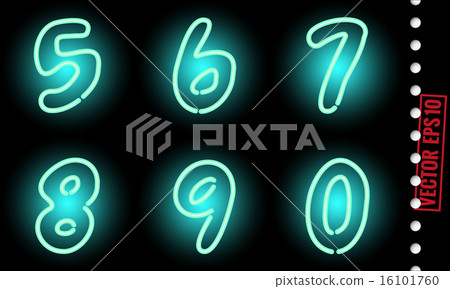 neon numbers - Stock Illustration [16101760] - PIXTA
