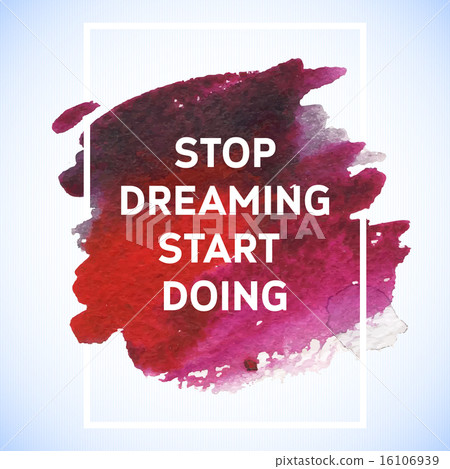 Motivation square watercolor stroke poster. - Stock Illustration ...