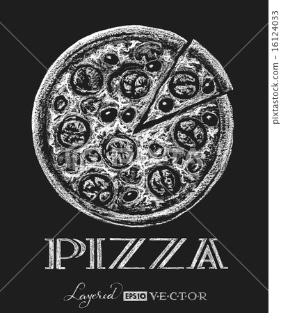 Pizza. Chalk drawing - Stock Illustration [16124033] - PIXTA